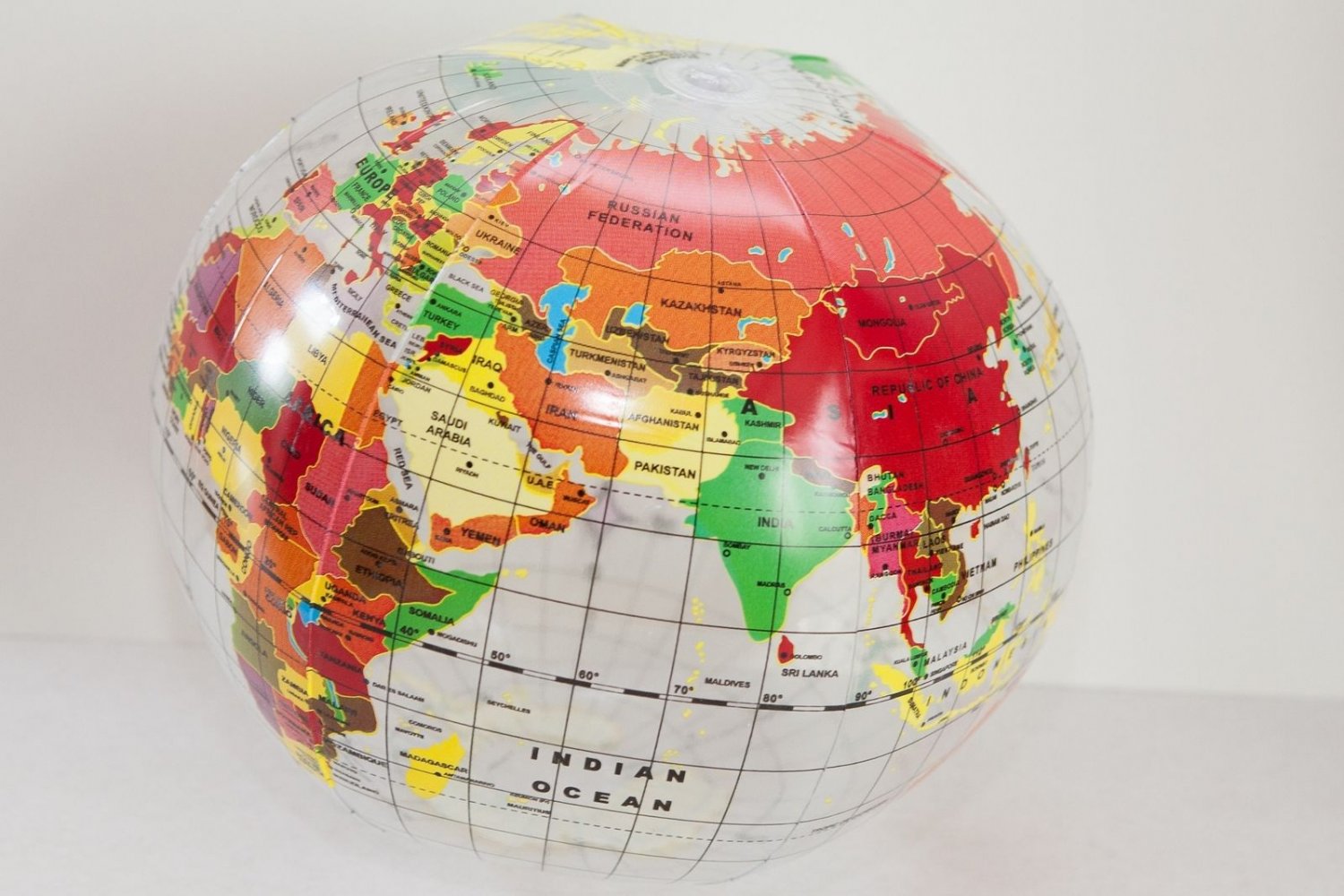 Transparent 16 Inch Inflatable World Globe