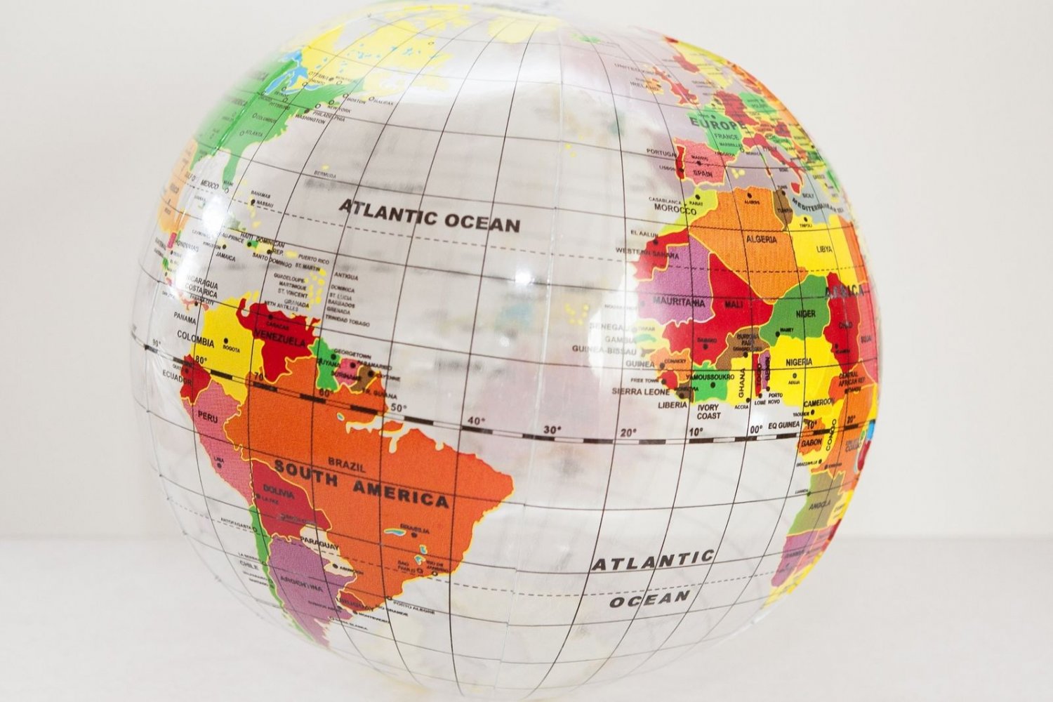 Transparent 16 Inch Inflatable World Globe