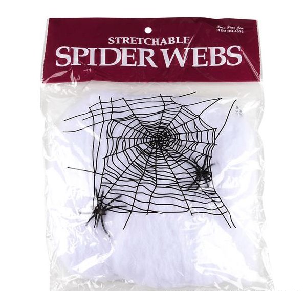 Stretchable Spider Webs & Plastic Spiders Reusable Halloween Decoration ...