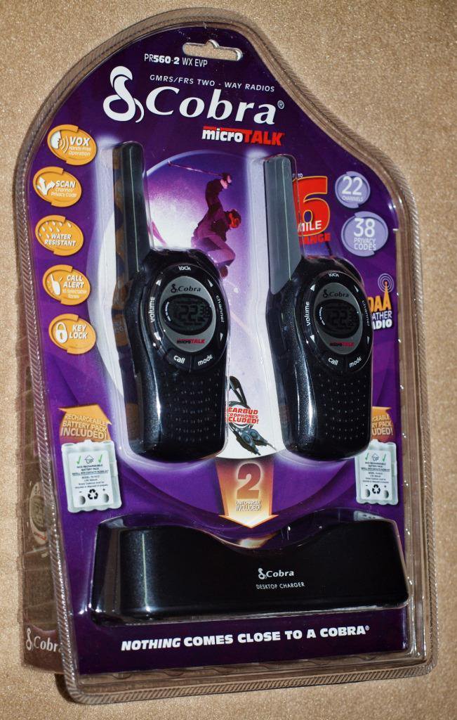 Cobra Micro Talk Two-Way Handheld Walkie Talkies 22 Channels 6 Mile ...