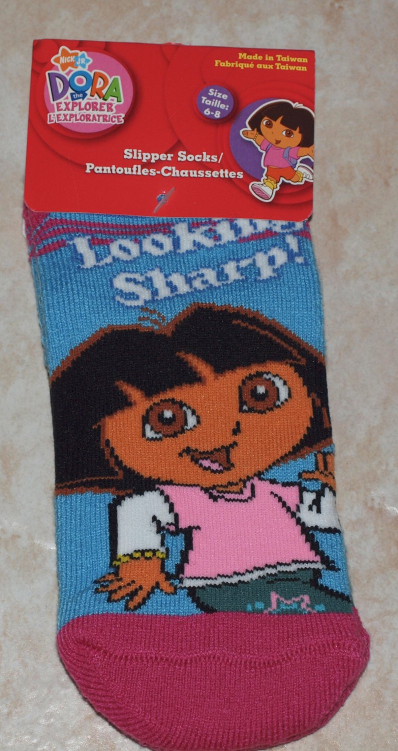 Girls Dora the Explorer "Looking Sharp" Slipper Socks, Size 6-8