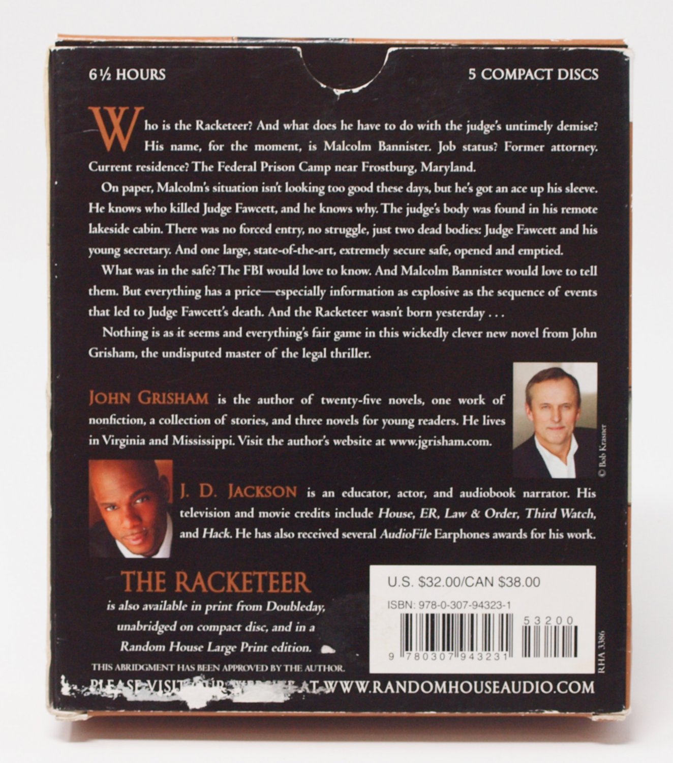 The Racketeer, A Novel, by John Grisham - Abridged Audiobook on 5 CD's ...