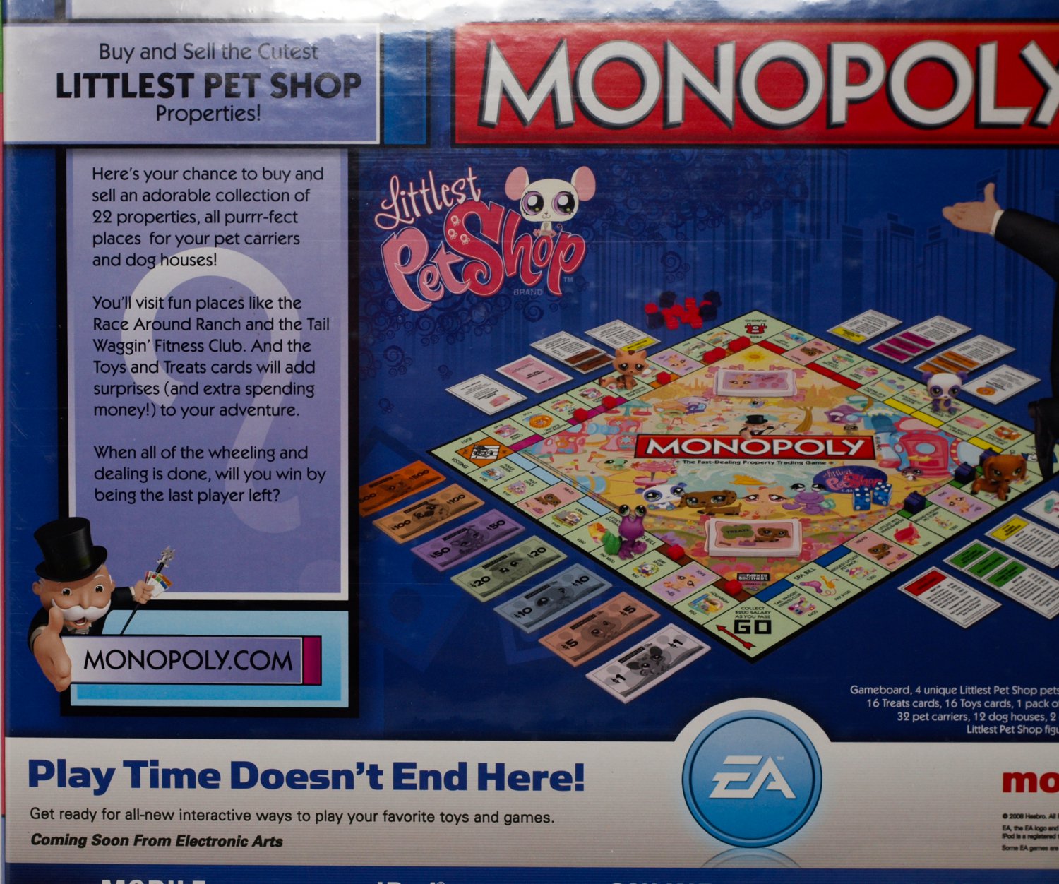 Monopoly Littlest Pet Shop Edition, 2008 Hasbro, Has 4 Unique Pets ...