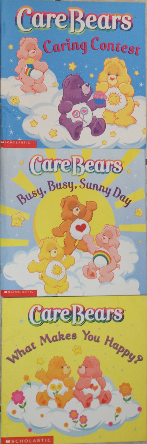 3 Care Bears Softcover Scholastic Books - Caring Contest, What Makes ...