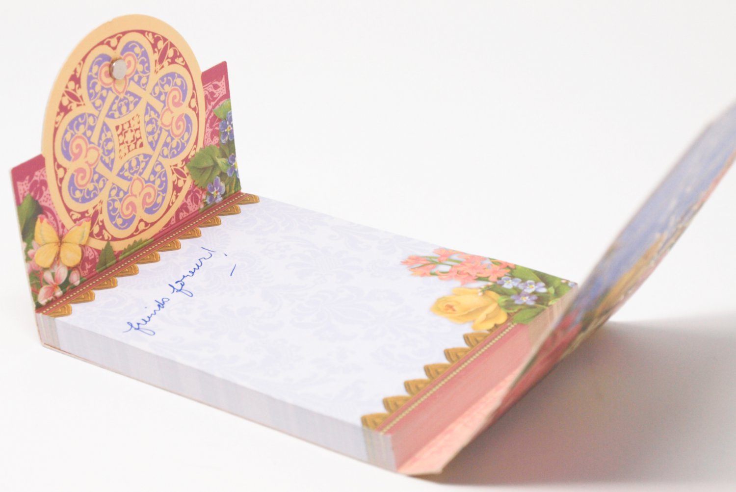 Punch Studio Purse Size Notepad w/ Magnetic Closure - Gold Foil Floral ...