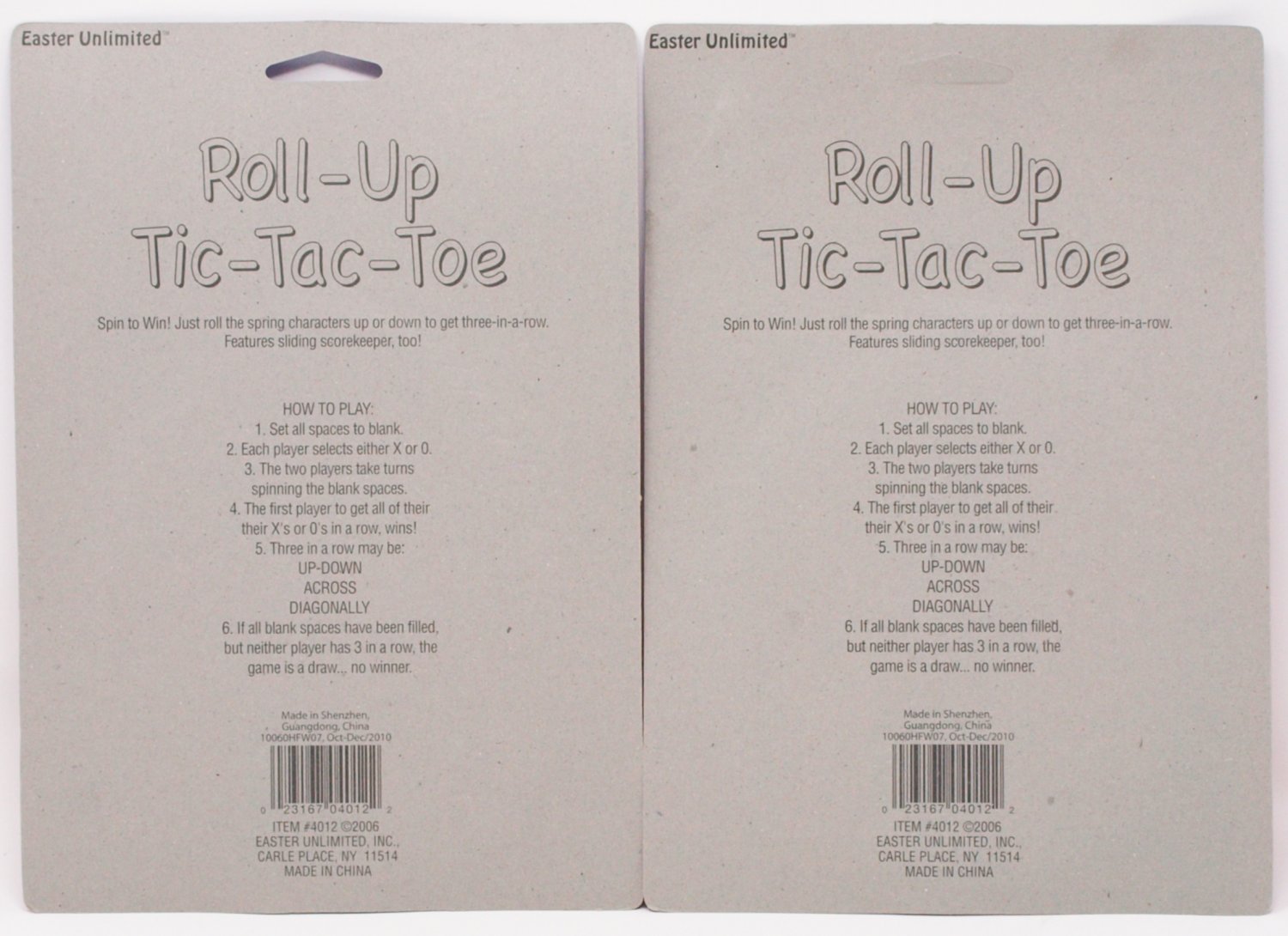 Easter Roll-Up-Tic-Tac-Toe, Lot of 2, Ages 3+, Features Sliding ...