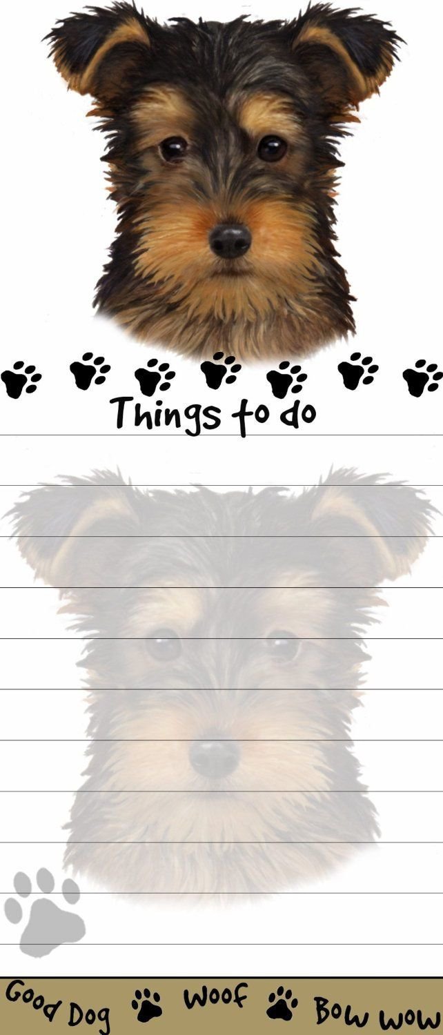YORKIE PUPPY Die Cut List Pad/Note Pad with Magnetic Back