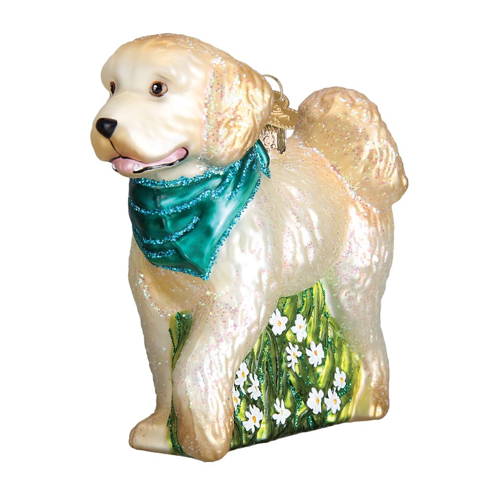 Goldendoodle/Labradoodle-Cream-Blown Glass Christmas Ornament by Old ...