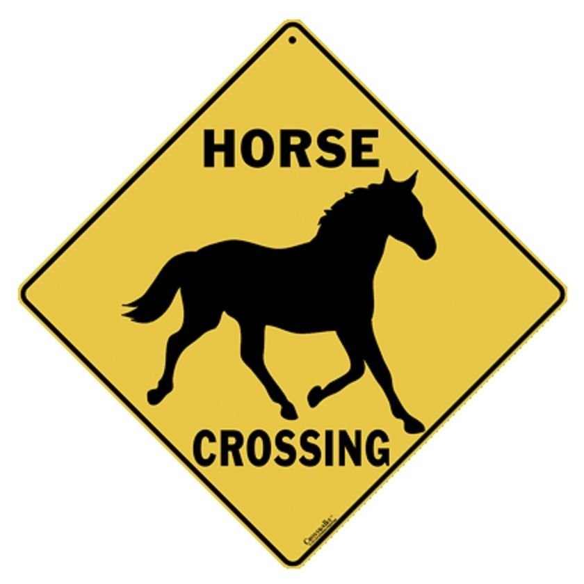 HORSE SILHOUETTE Crossing Sign, 12"x12", 16" on Diagonal Aluminum ...