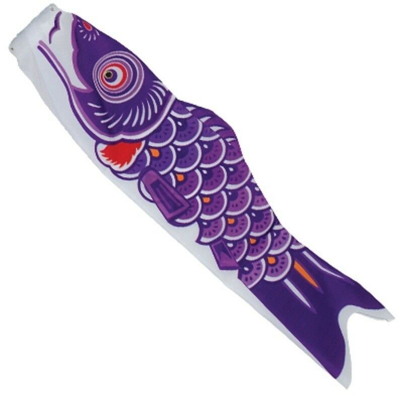 60" KOI Windsock in PURPLE-Flying Carp, Fish Windsock, Koinobori