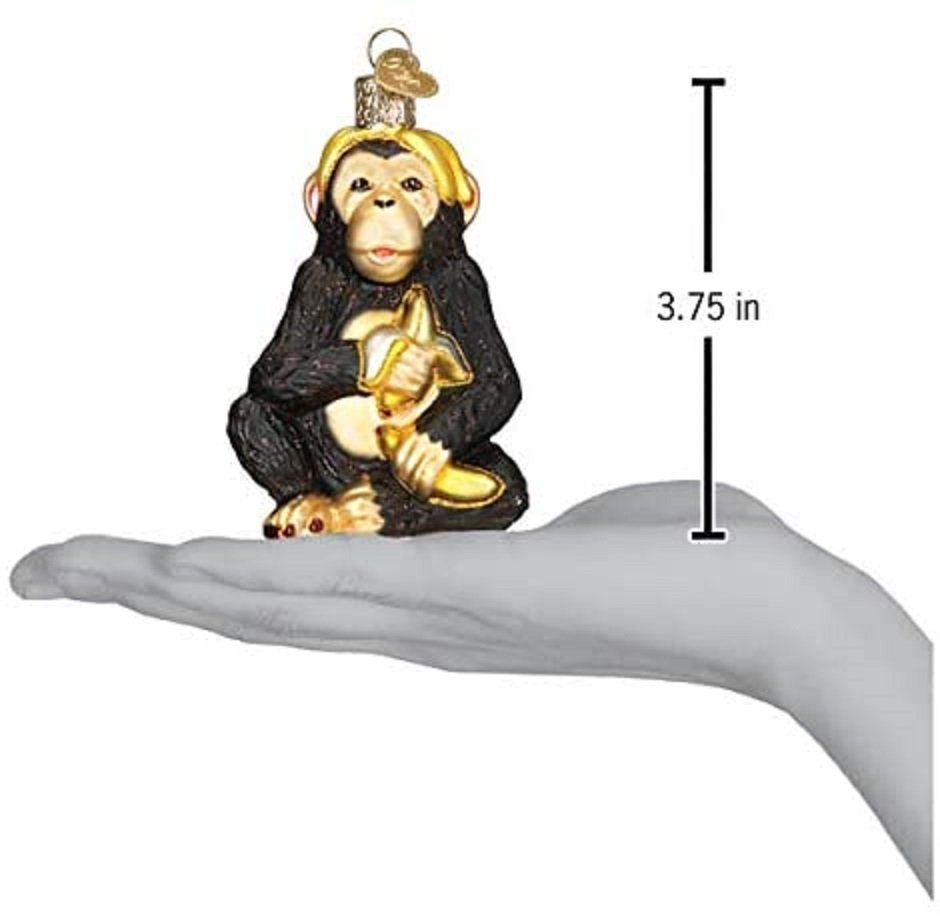 Chimpanzee Blown Glass Ornament by Old World Christmas