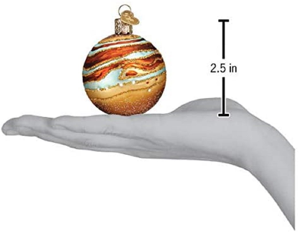 Planet Jupiter Blown Glass Christmas Ornament by Old World Christmas
