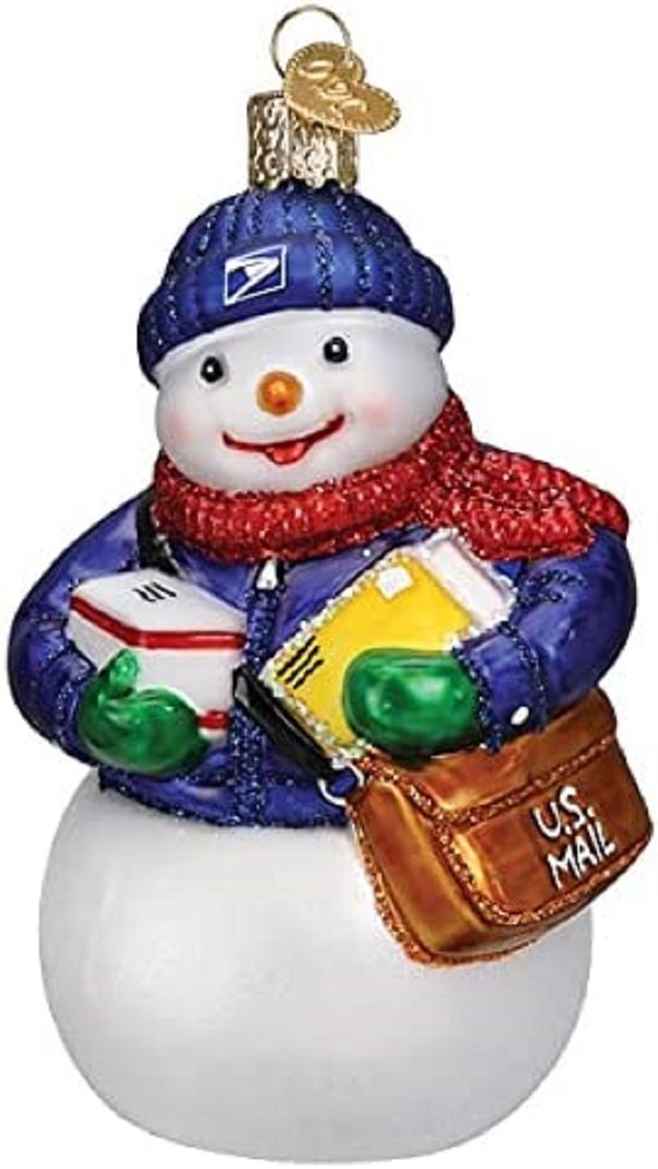 USPS Snowman Blown Glass Christmas Ornament by Old World Christmas