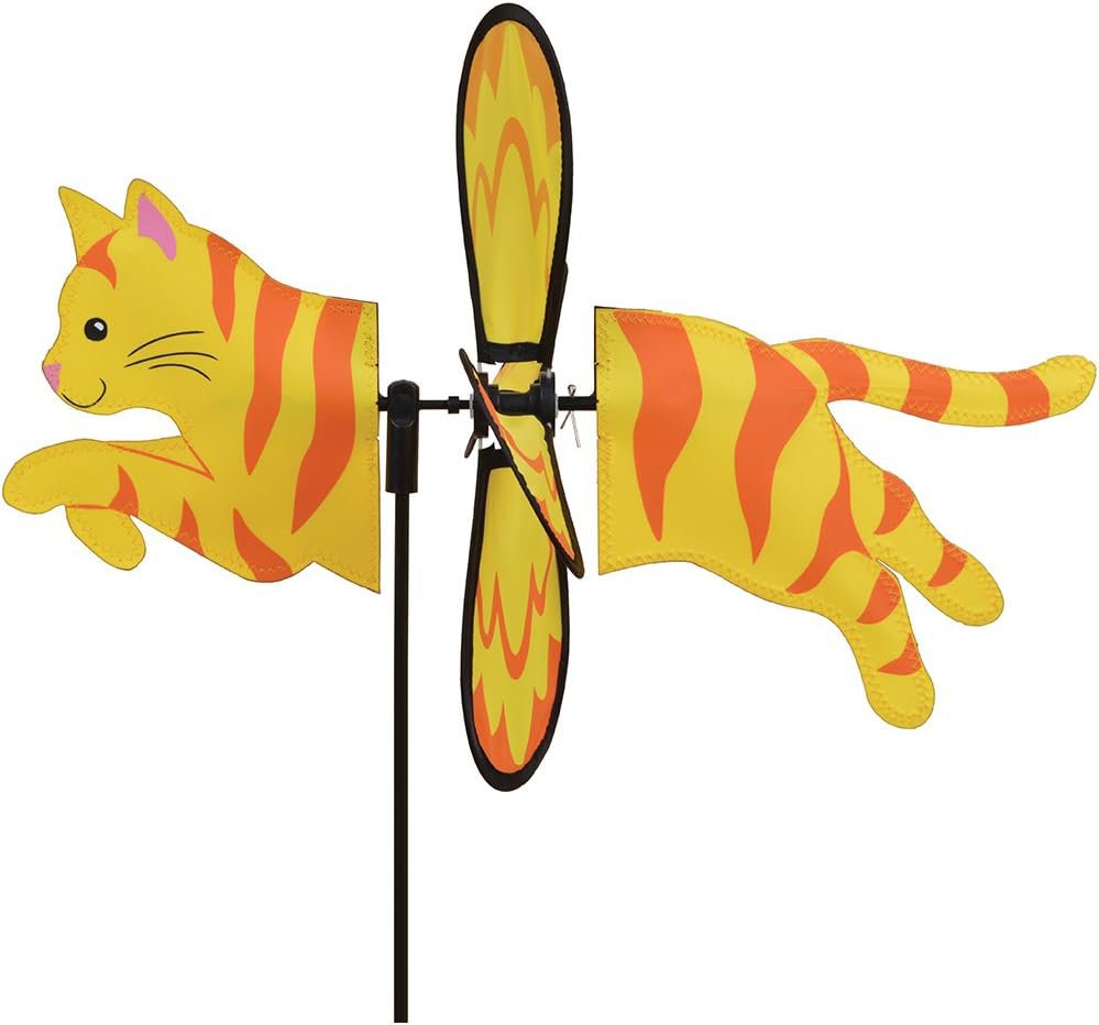 19" TABBY CAT-Orange-Petite Garden Wind Spinner -- Yard Stake -- Garden ...