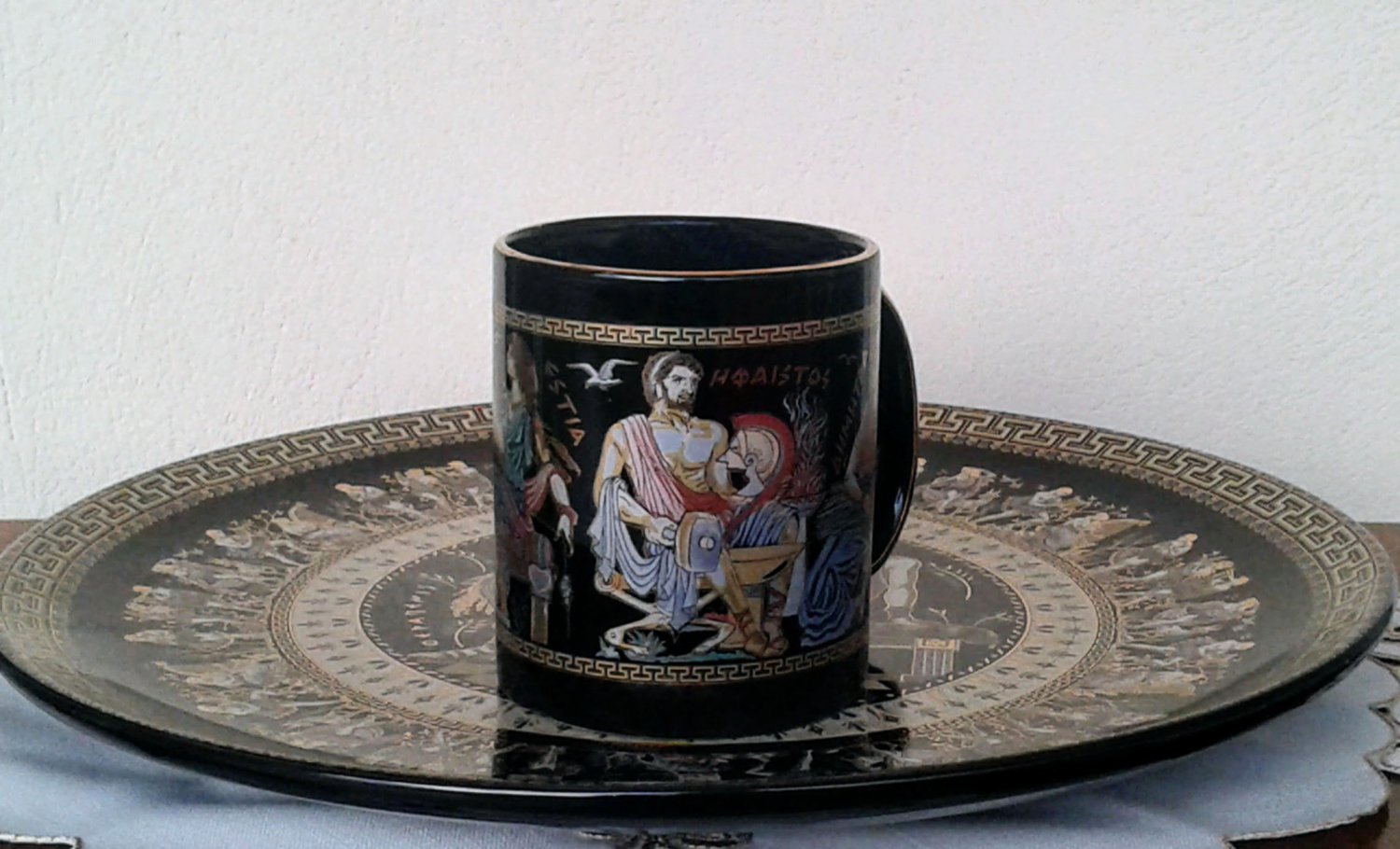 Ancient Greek Gods, Black Ceramic Mug 24 Kt Gold, stoneware, cups, mugs ...