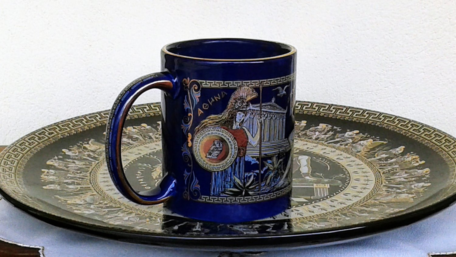 Ancient Greek Gods, Cobalt Ceramic Mug 24 Kt Gold, stoneware, cups ...