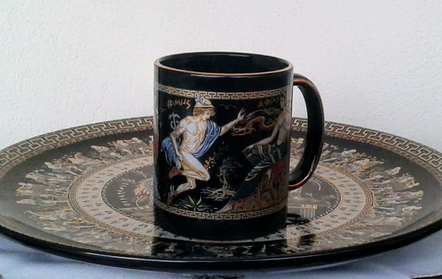 Ancient Greek Gods, Black Ceramic Mug 24 Kt Gold, stoneware, cups, mugs ...