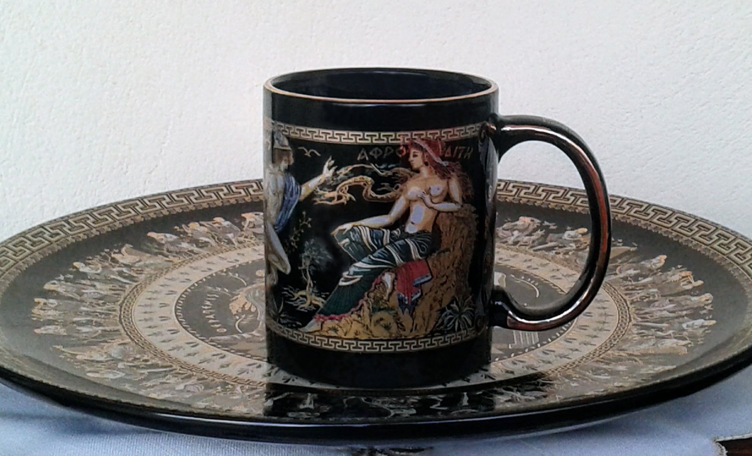 Ancient Greek Gods, Black Ceramic Mug 24 Kt Gold, stoneware, cups, mugs ...
