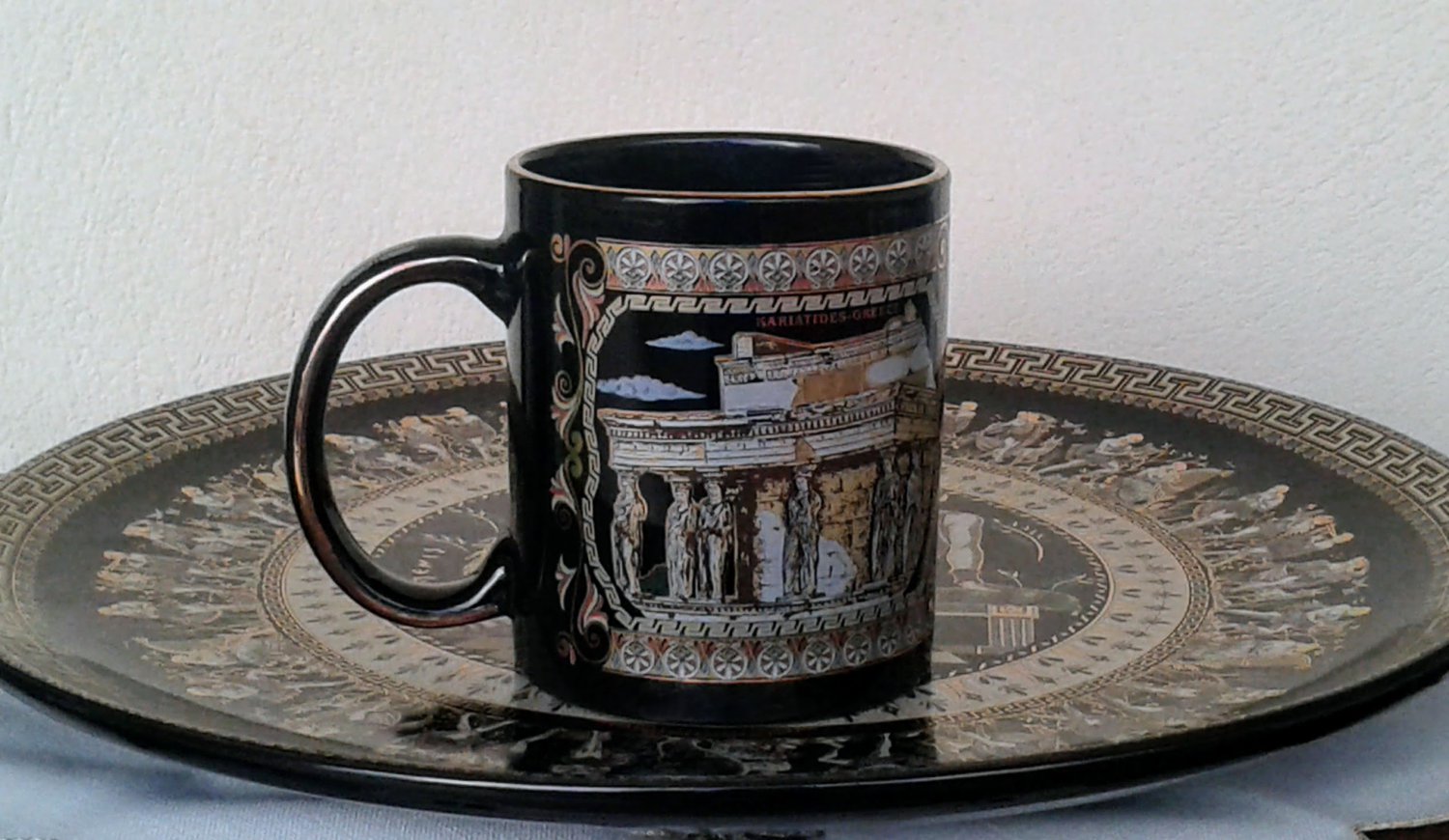 Acropolis, Parthenon Ancient Greek Temple, Ceramic Mug 24 Kt Gold ...