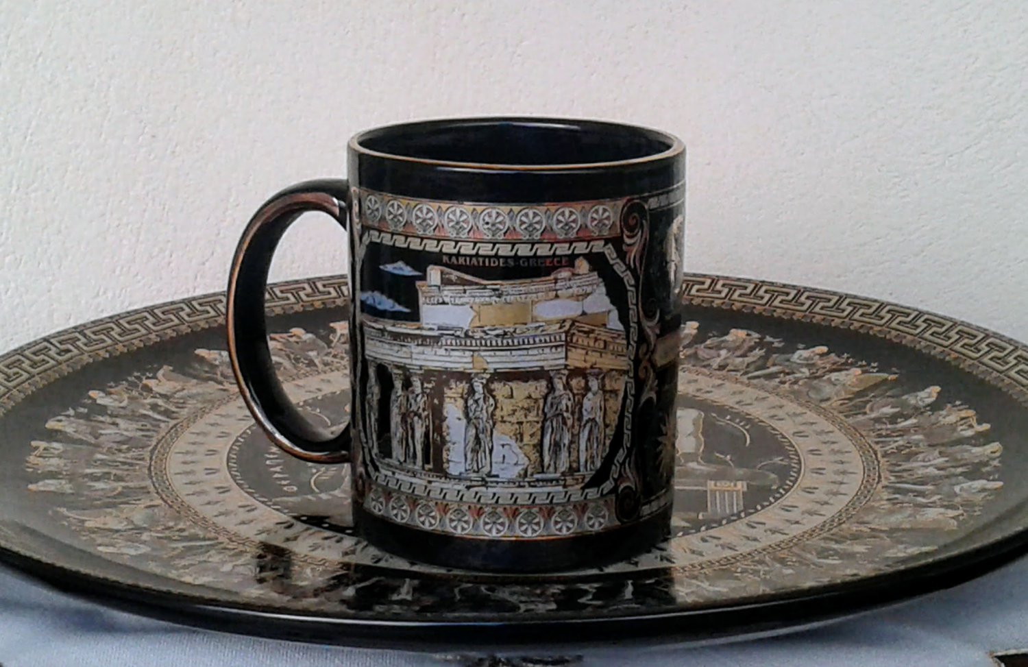 Acropolis, Parthenon Ancient Greek Temple, Ceramic Mug 24 Kt Gold ...