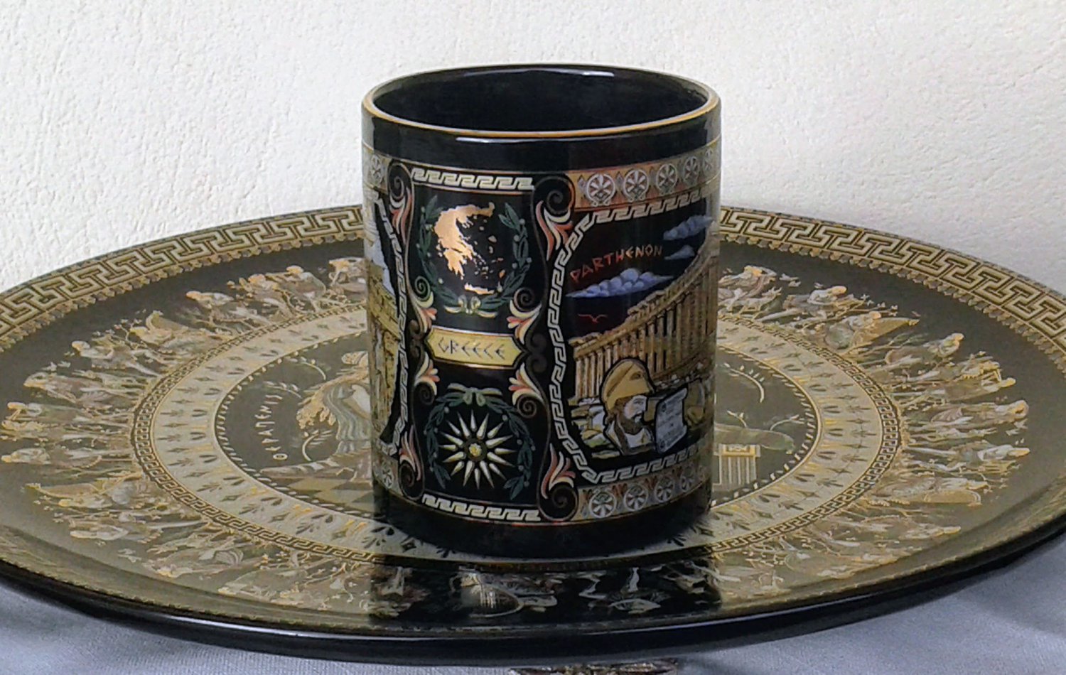Acropolis, Parthenon Ancient Greek Temple, Ceramic Mug 24 Kt Gold ...