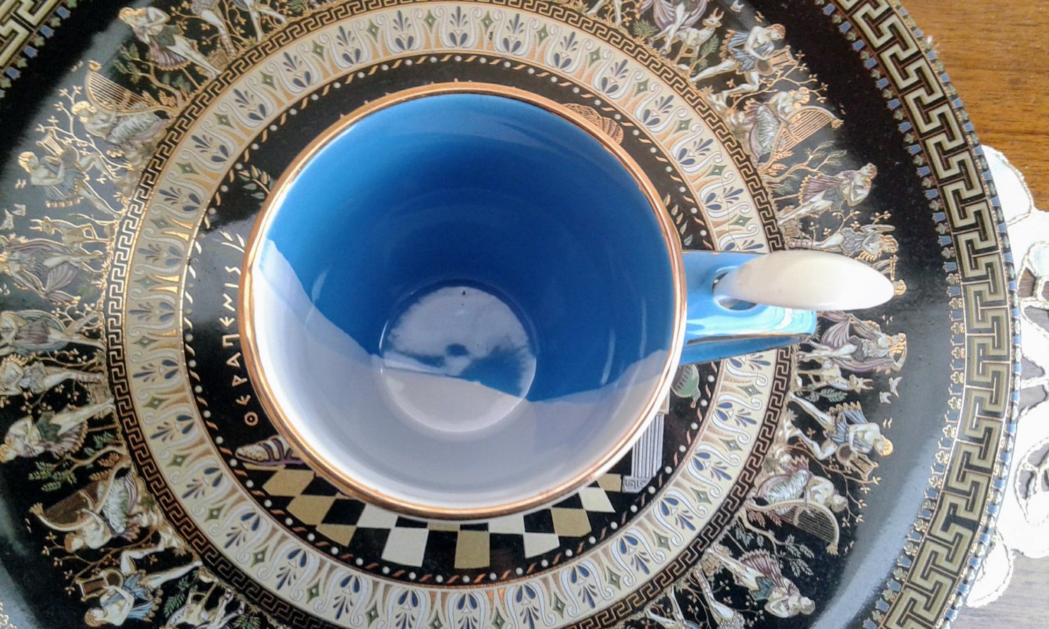 Ancient Greek Gods, Light Blue & White Ceramic Mug 24 Kt Gold ...