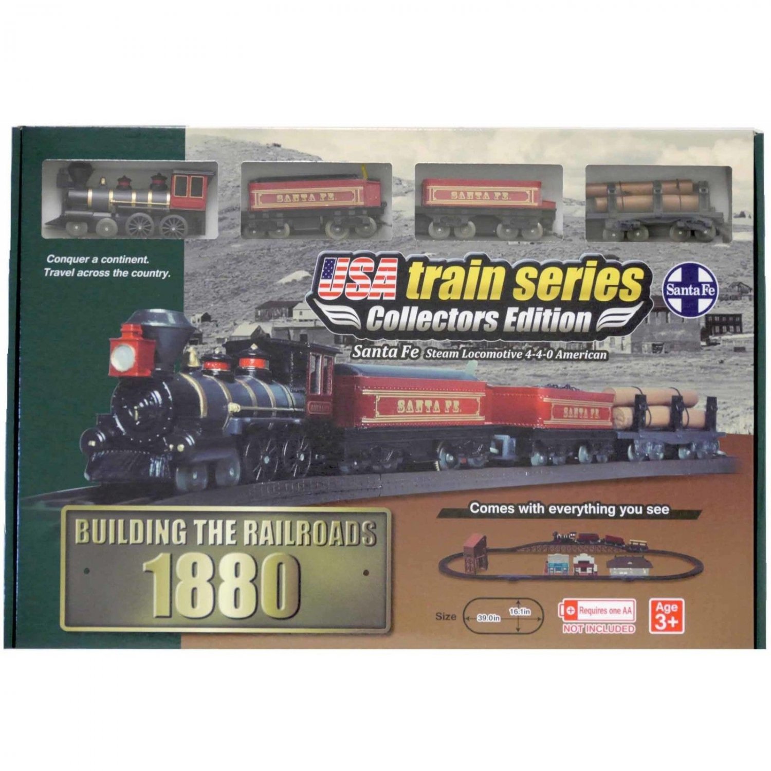 LEC USA 1880 Santa Fe Steam Locomotive 4-4-0 American Battery Operated ...