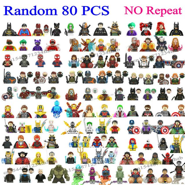 80 Superhero Minifigures Logo compatible Iron Man Action Figures ...