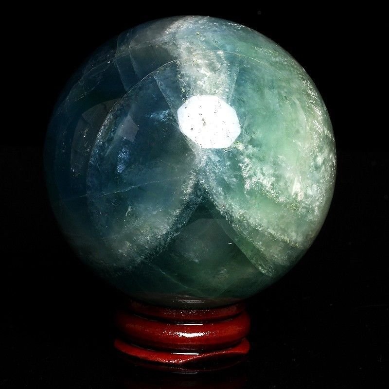 61mm Natural blue Fluorite ball,crystal Ball Sphere meditation energy ...