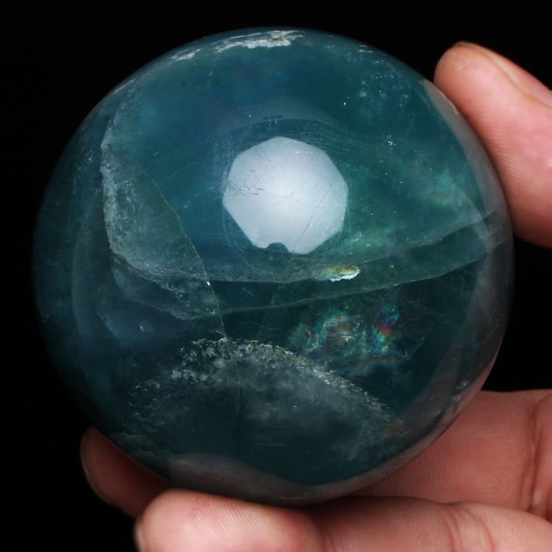 61mm Natural Rare blue Fluorite ball,crystal Sphere Massage energy ...