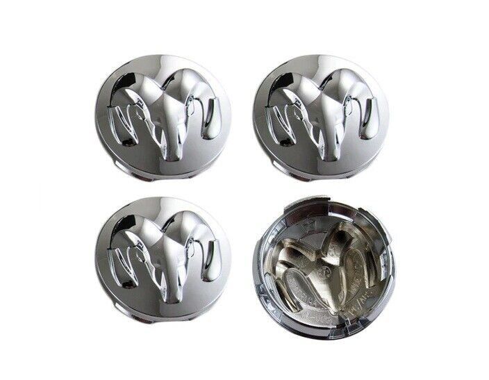Dodge Ram 1500 OEM Genuine Center Cap Set of 4 Caps Chrome 3D 63mm 2.5 ...