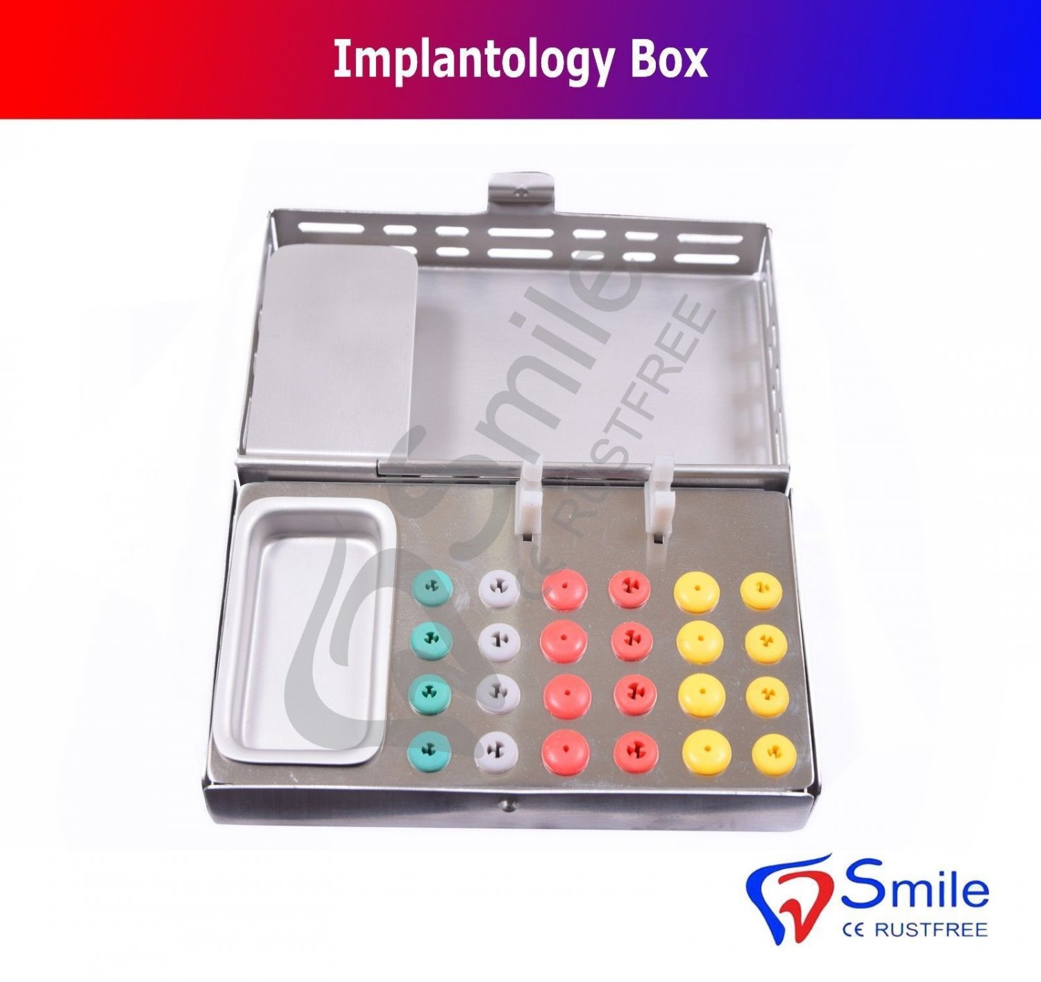SD0003 24 Silicone Pads Dental Implantology Box - Burs Holder Endo Box ...