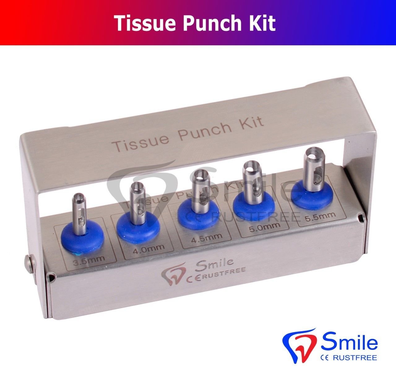 SD0328 Dental Implant Tissue Punch Kit of 5 Pieces Surgical Tools Kit Smile Dentale UK