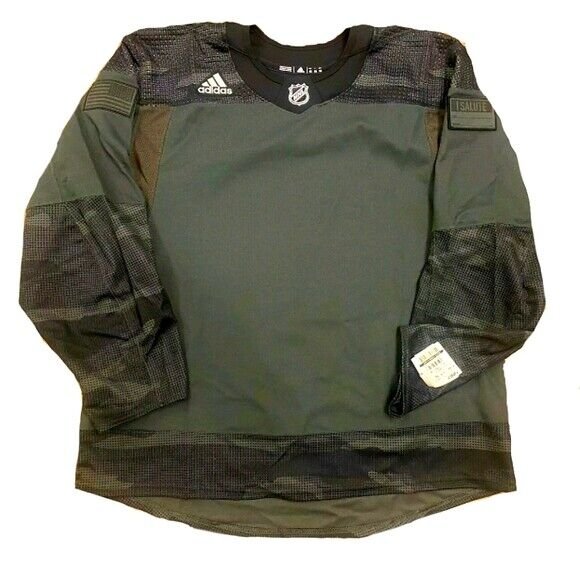 NEW adidas NHL "I Salute" Military Camo Blank Jersey Fight Strap 56 $280