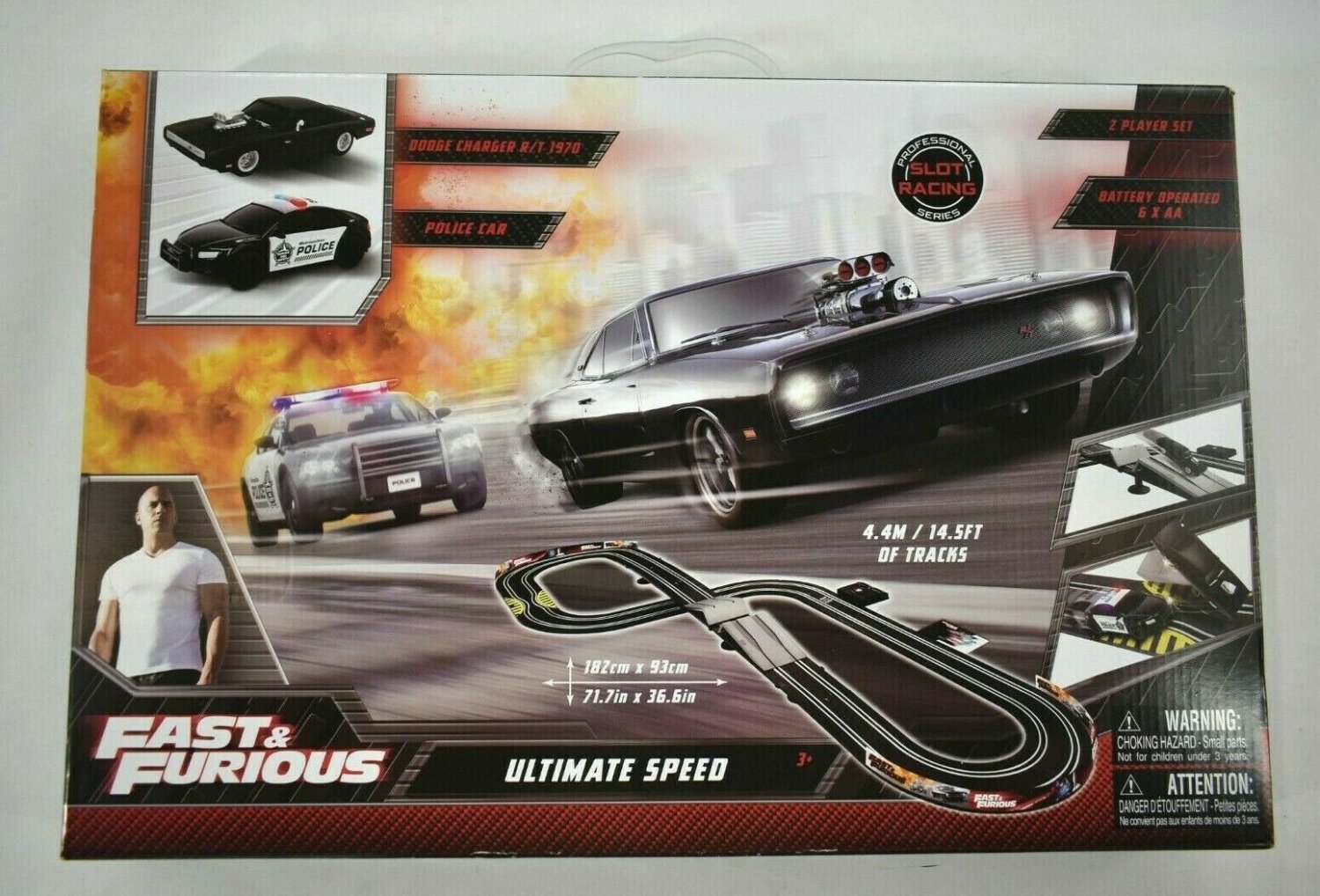 Fast & Furious Slot Car Racing Track w Police Car Ultimate Speed New ...
