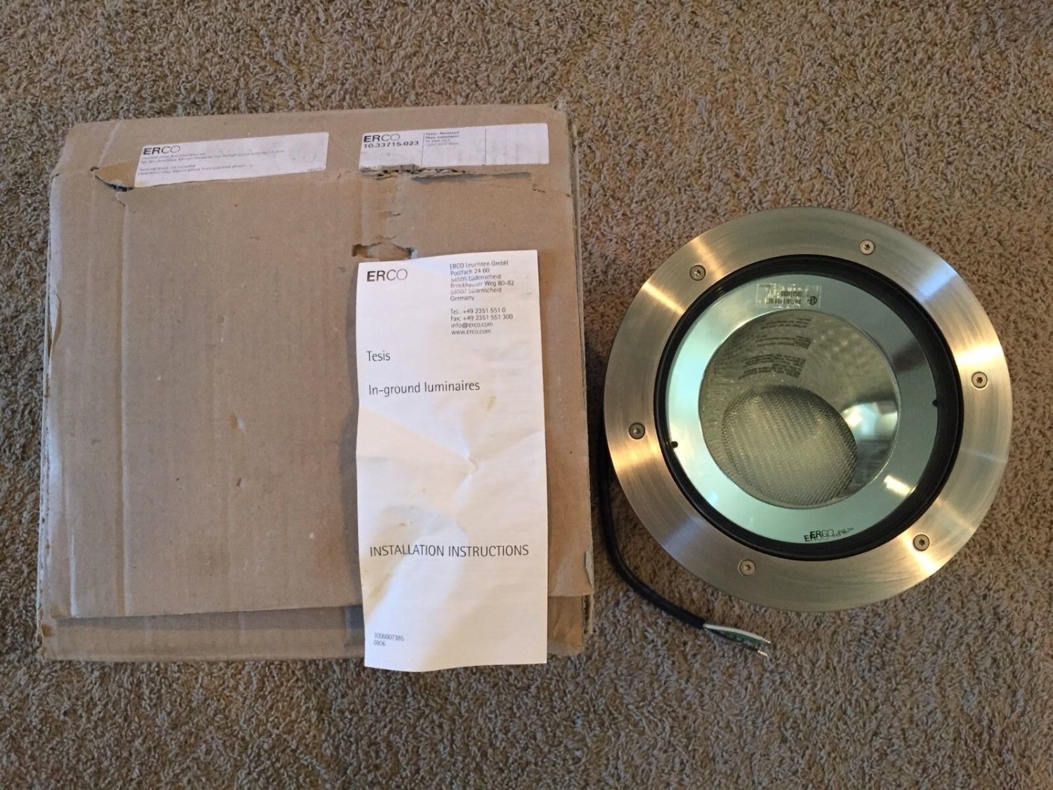 ERCO TESIS RECESSED FLOOR LUMINAIRE 10 33715 023 T4 39W G8,5 INDOOR ...