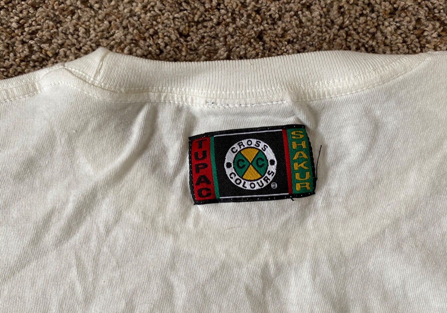 NEW cross colours x tupac shakur 2pac t-shirt white sz XL OLD SCHOOL ...