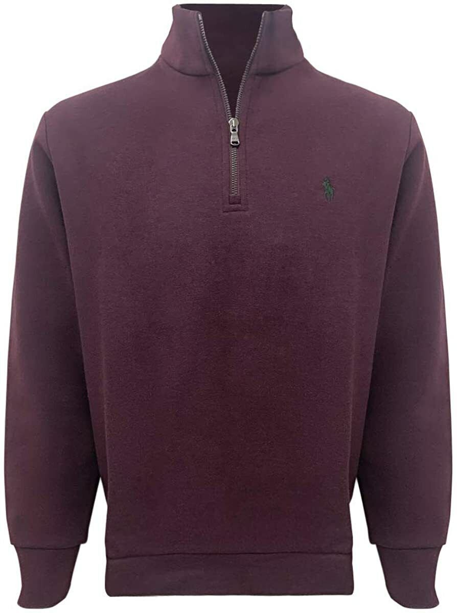 Polo Ralph Lauren Men's Soft Half Zip French Rib Cotton Sweater WINE ...