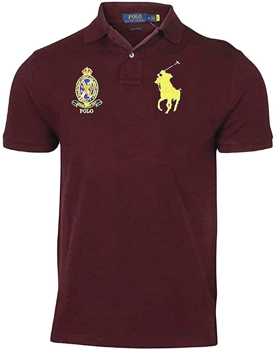 Polo Ralph Lauren Men's Polo Crest Shirt 100% Cotton Custom Slim Fit ...