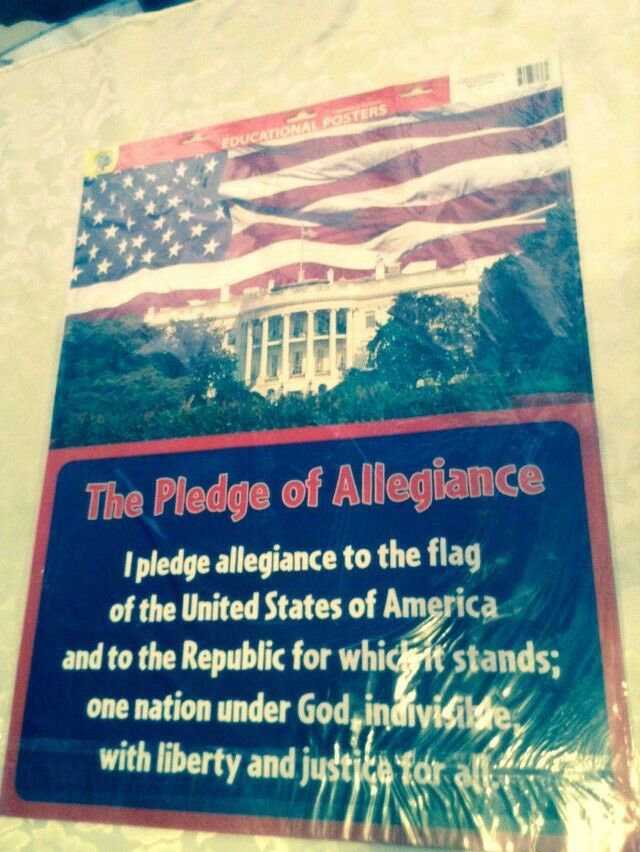 2 Teaching Tree Educational Posters Map of the US Pledge of Allegiance ...