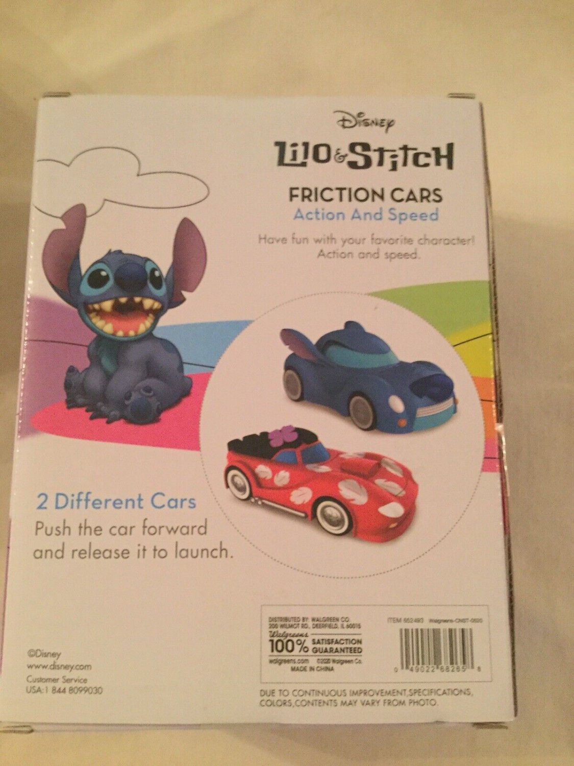 Disney Lilo & Stitch Friction cars 2 action and speed blue red