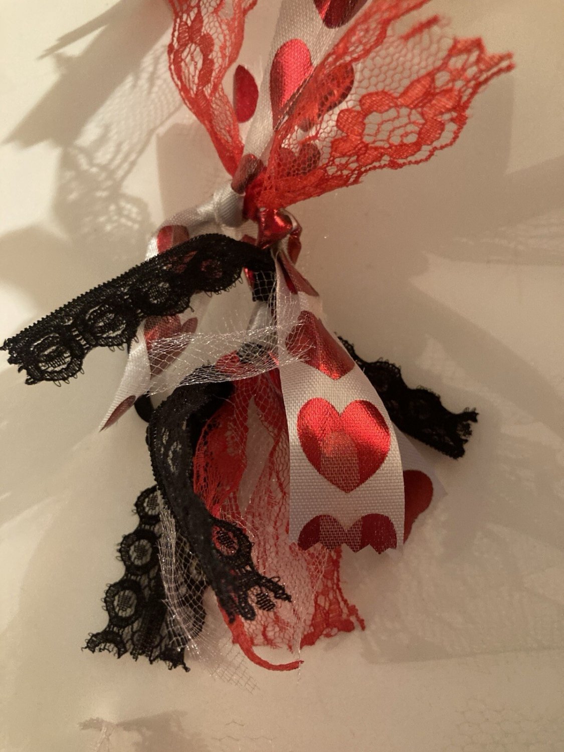 Valentines Day hair accessory bow ribbon hair dress lot of 3