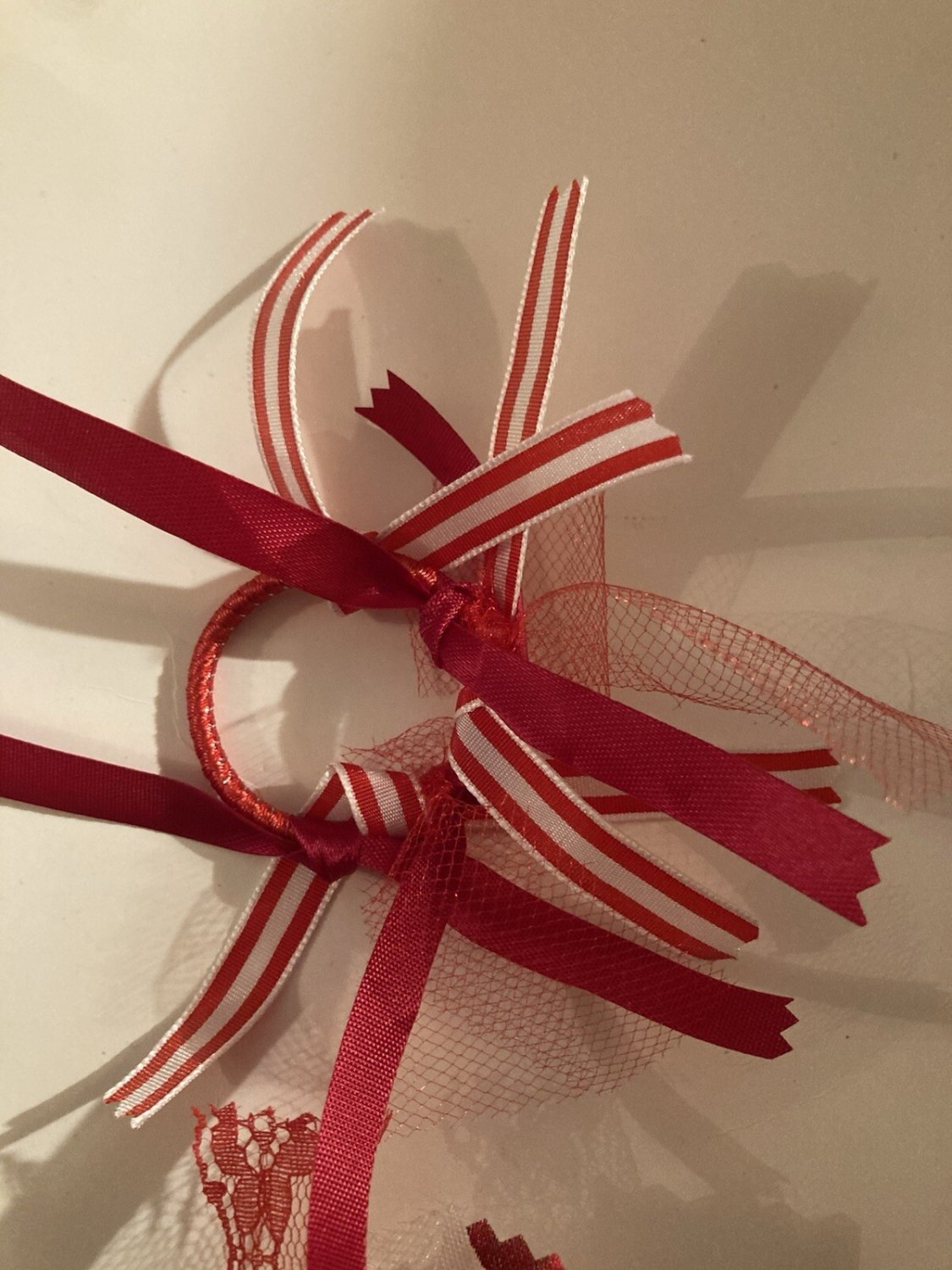 Valentines Day hair accessory bow ribbon hair dress lot of 3