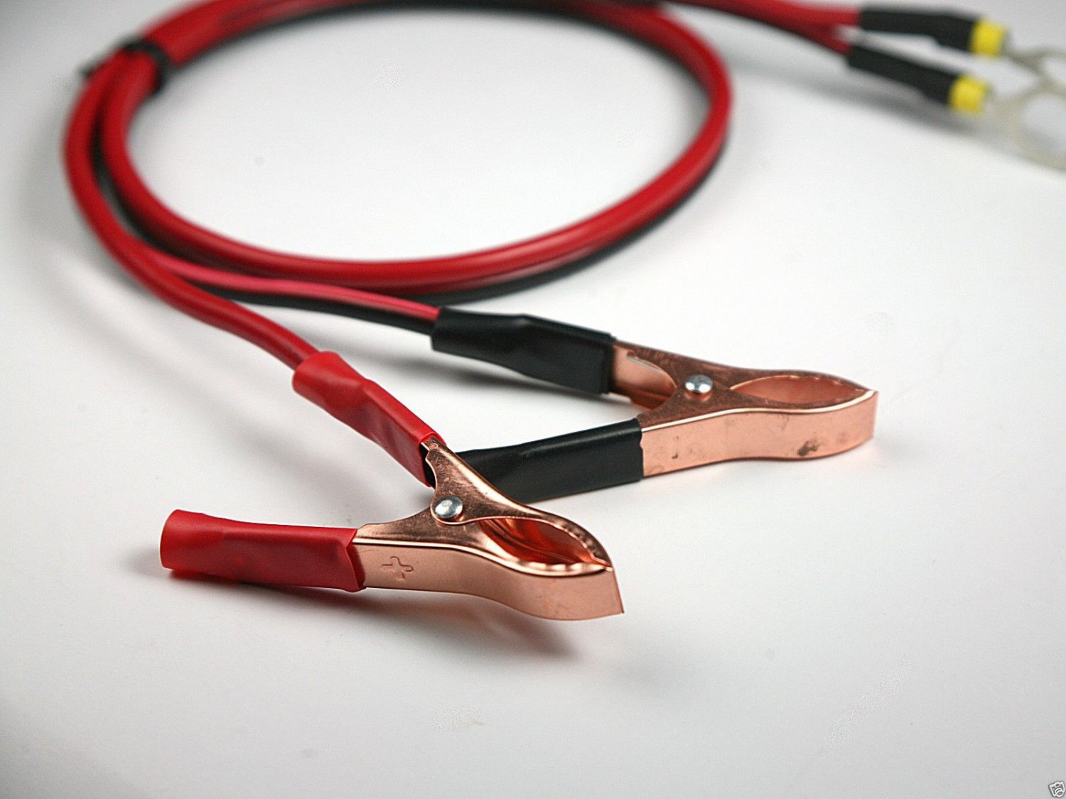 10 gauge -2 Foot adapter cable, Alligator Clips to Insulated Battery Rings