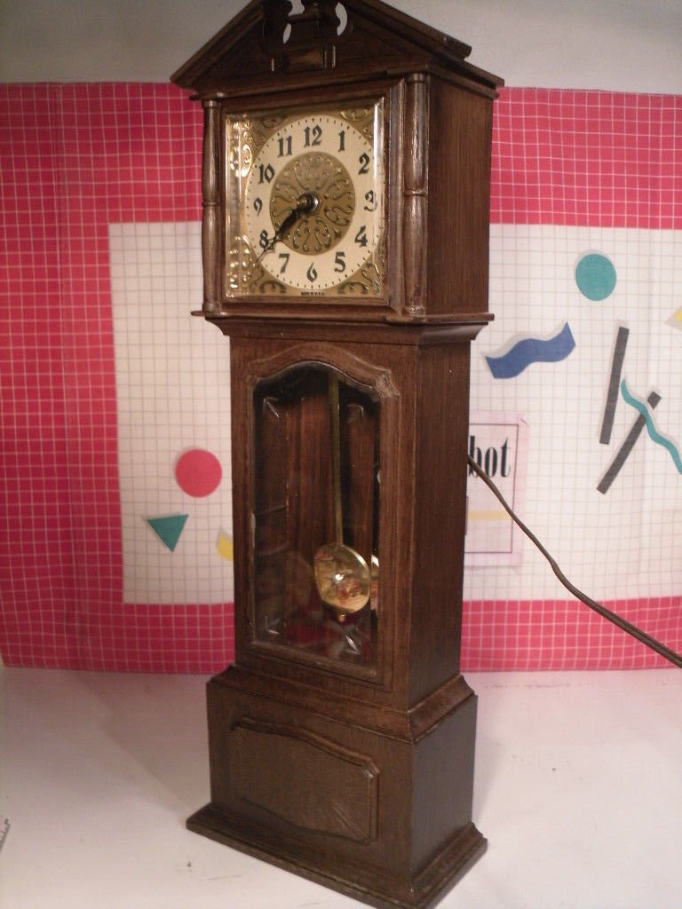 Vintage LUX Mini Grandfather Clock - 20" Plastic Case - Chime - Tested ...