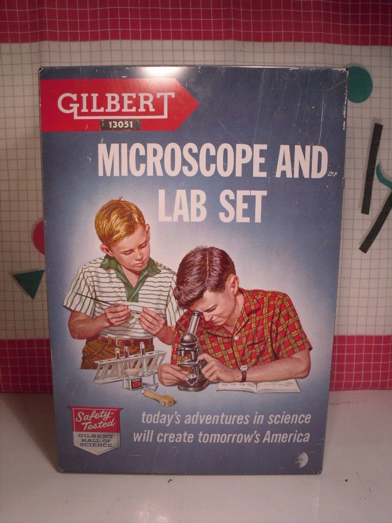 Vintage 1950's GILBERT #13051 Microscope & Lab Science Set with Steel ...