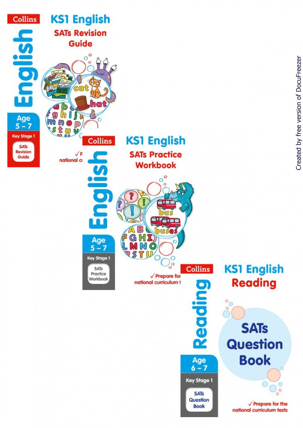 KS1 SATS ENGLISH REVISION WORKBOOK AND PRACTICE 3 BOOK BUNDLE AGES 5-7