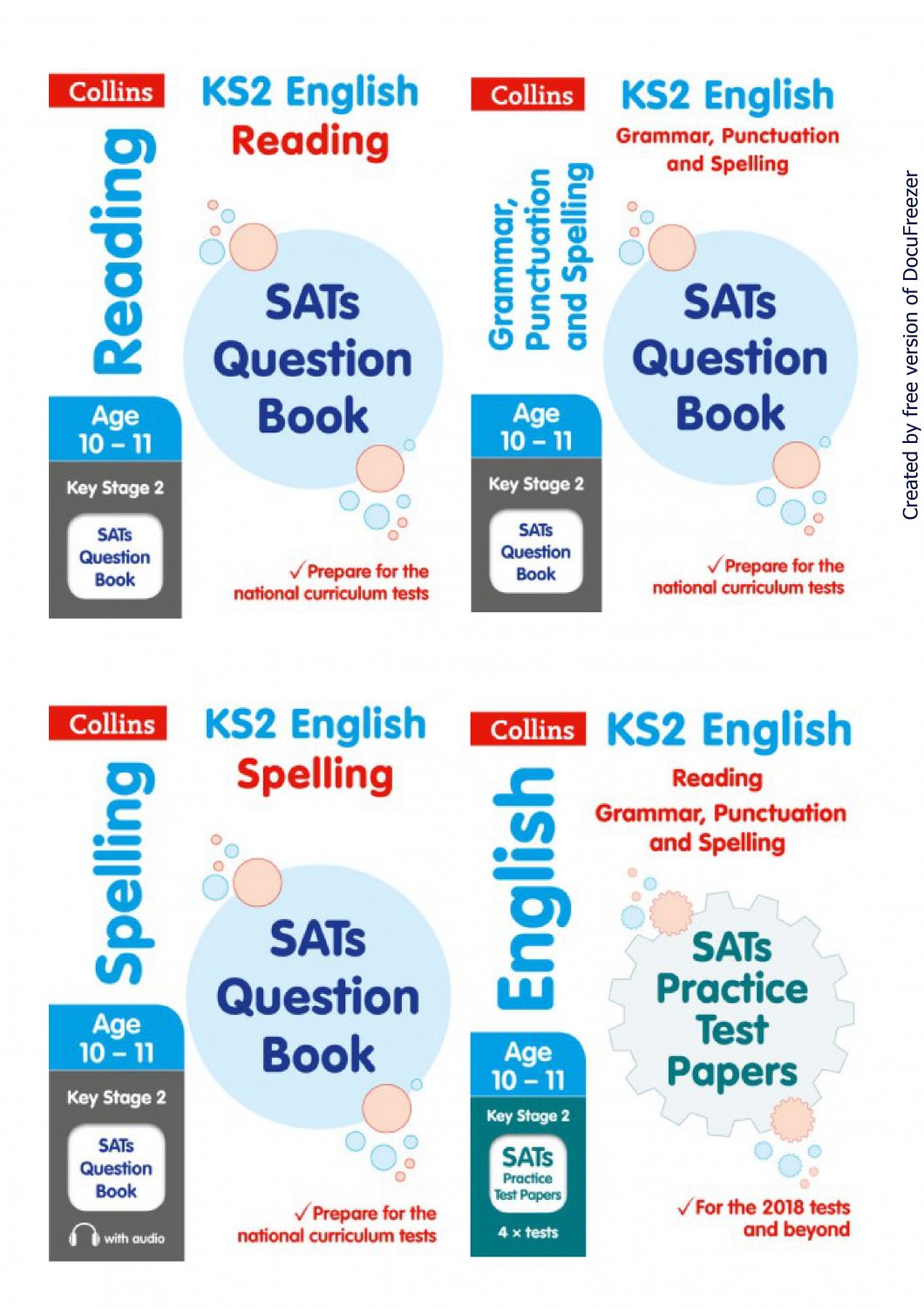 KS2 SATS ENGLISH REVISION & PRACTICE SET 4 BOOK BUNDLE YR 6 AGES 10-11