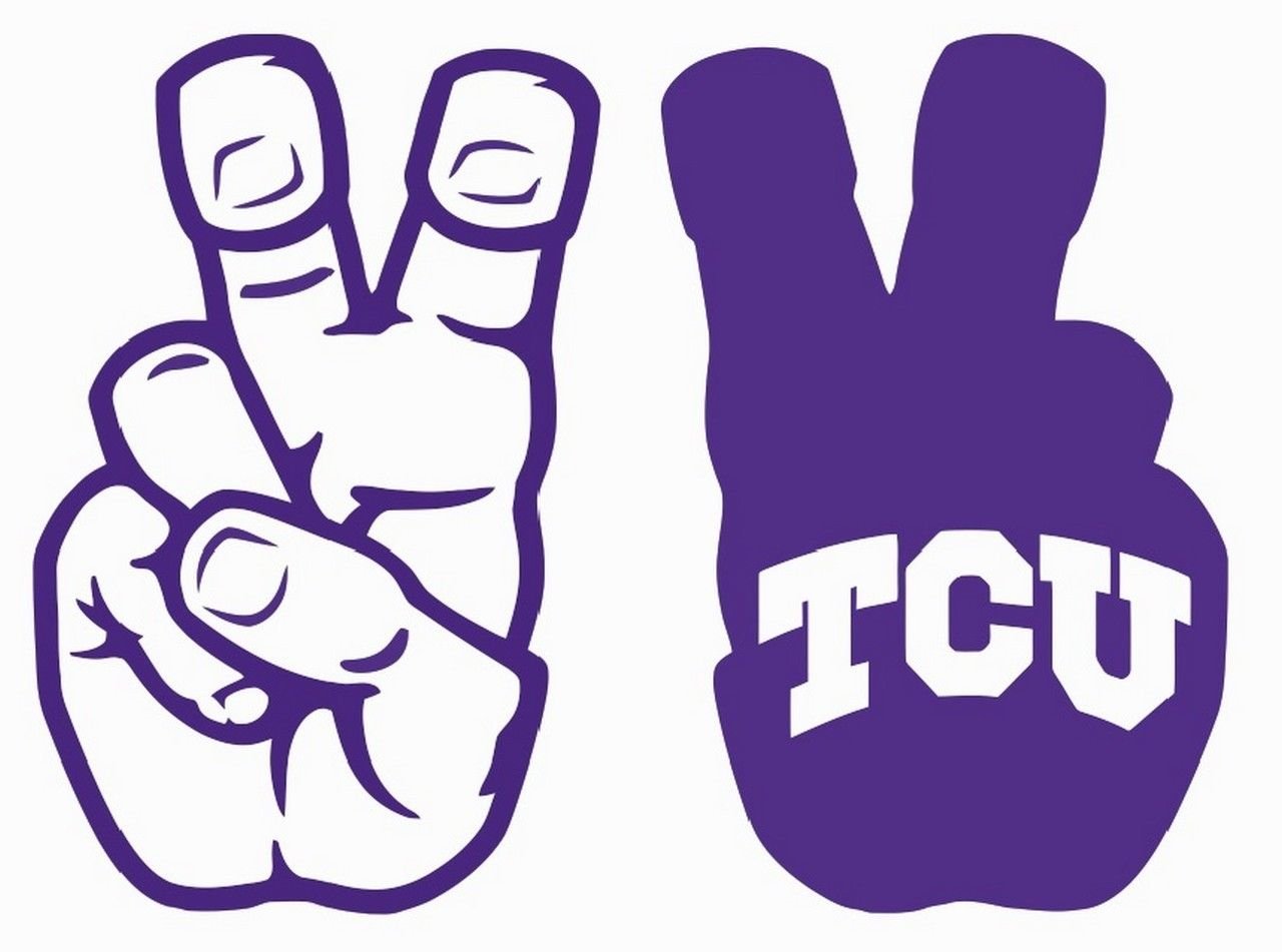 ncaa522 TCU Horned Frogs hands logo Die Cut Vinyl Graphic Decal Sticker ...