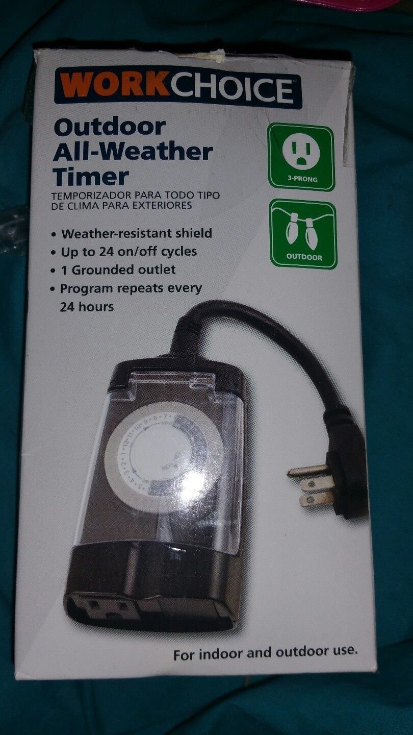 Work Choice All-Weather Timer WCH1015 WC1015 Indoor Outdoor 24 on/off